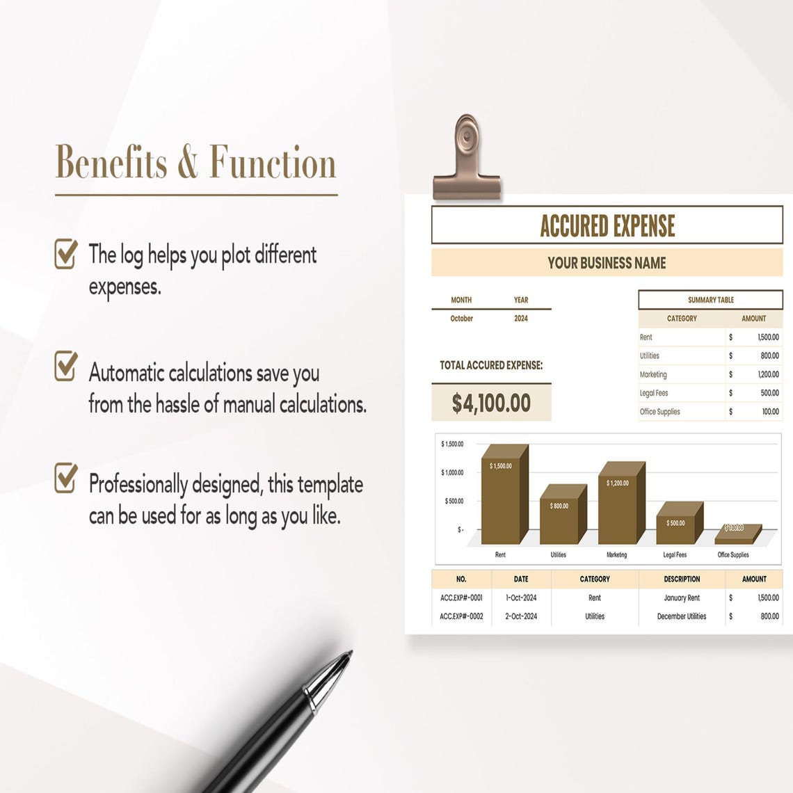 Accrued Expense Tracker Excel Google Sheets Template – Business Accrual ...