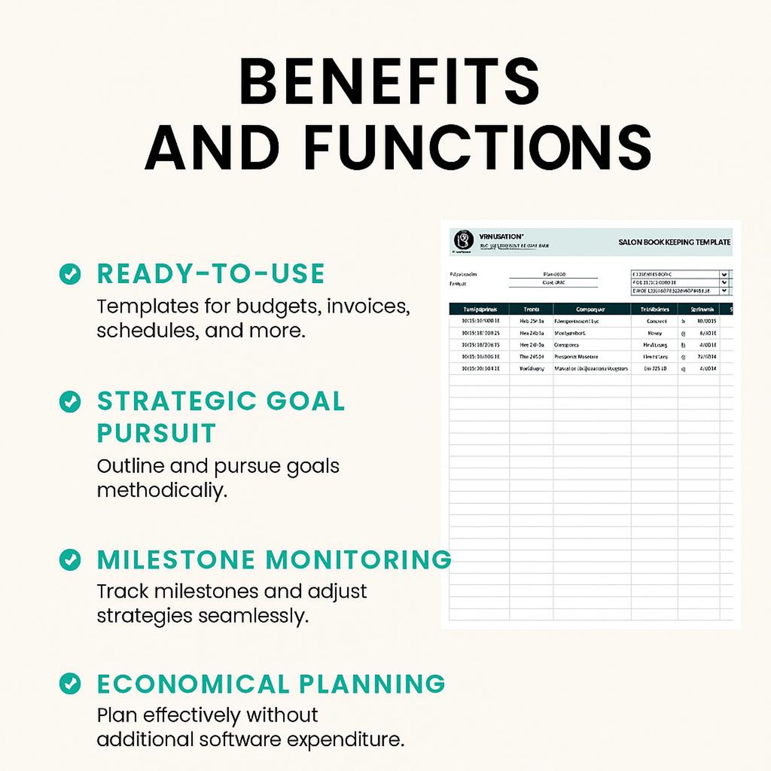 Saloon Bookkeeping Template Excel & Google Sheets | Expense, Income ...