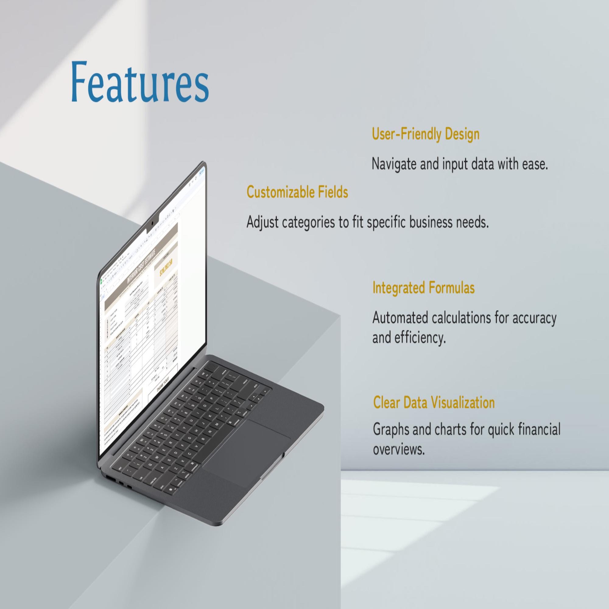 Interior Cost Estimate Template – Excel & Google Sheets Interior ...