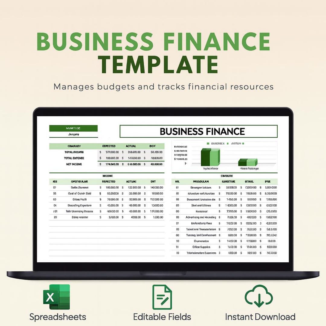 Business Finance Template Excel & Google Sheets | Small Business Budget ...