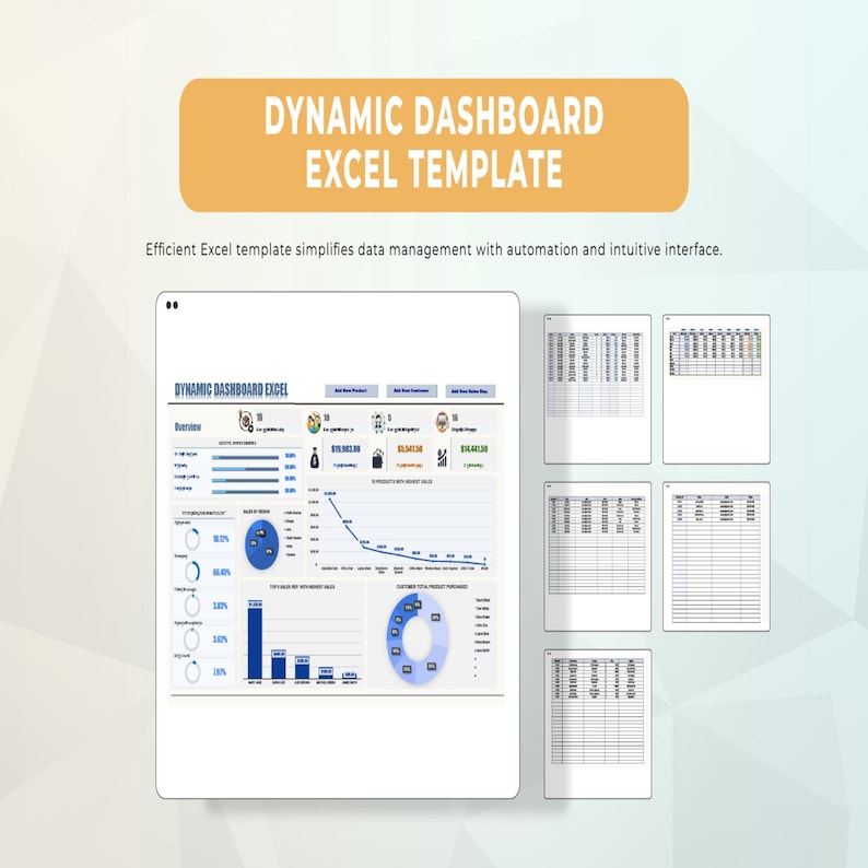Dynamic Dashboard Excel Template – Interactive KPI Dashboard, Data ...