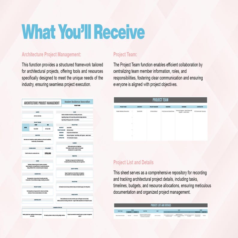 Architecture Project Management Template Excel | Construction Task ...