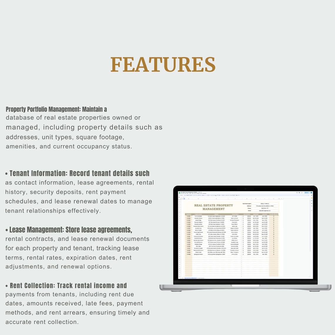 Real Estate Property Management Excel Template | Rental Income Tracker ...