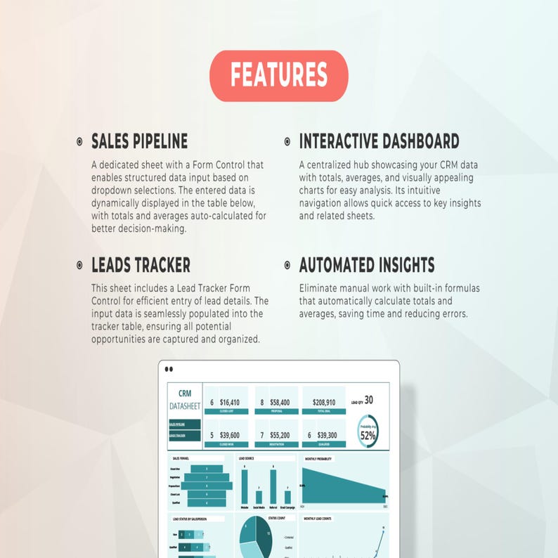 CRM Data Sheet Template – Excel & Google Sheets Customer Database and ...