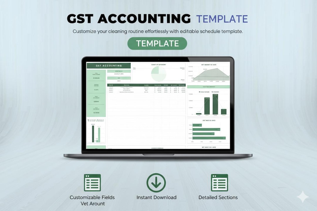 GST Accounting Template Excel & Google Sheets | Invoice Register, Sales ...