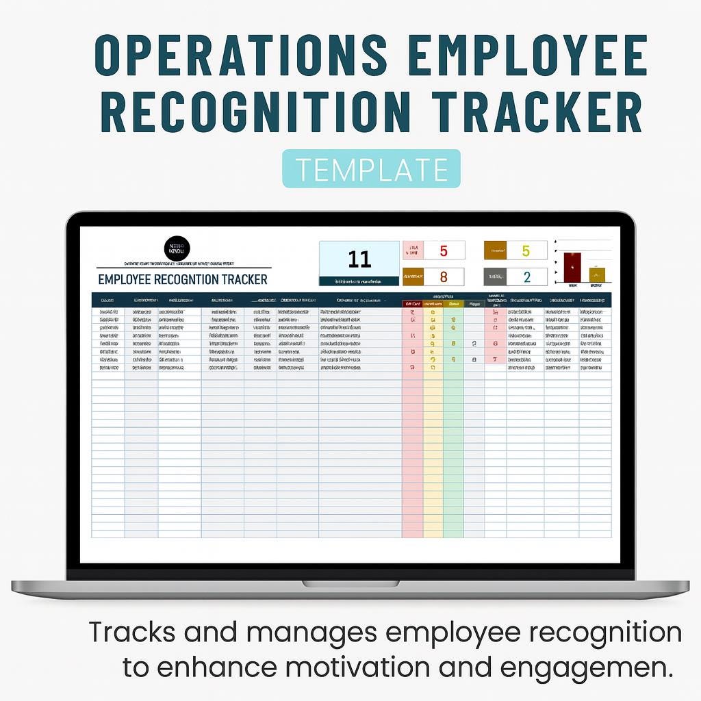 Operations Employee Recognition Tracker Template • Excel and Google ...