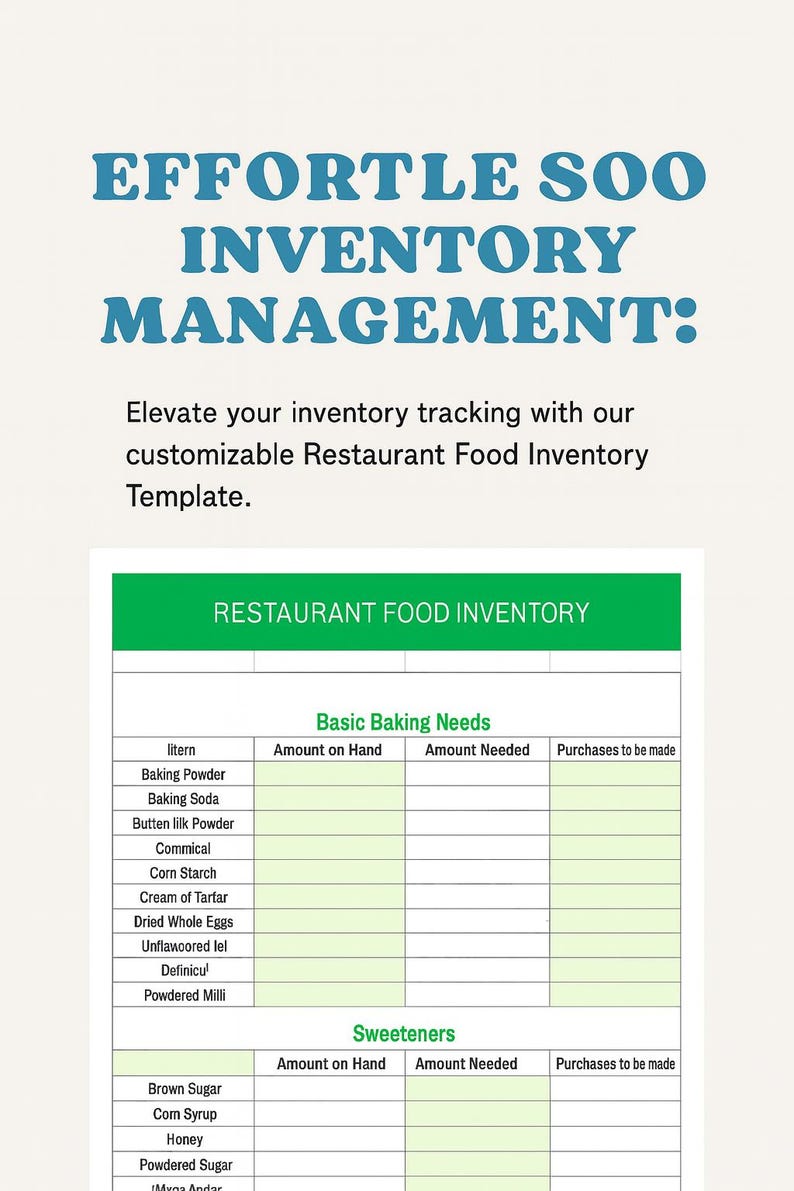 Restaurant Food Inventory Template | Excel & Google Sheets Stock ...