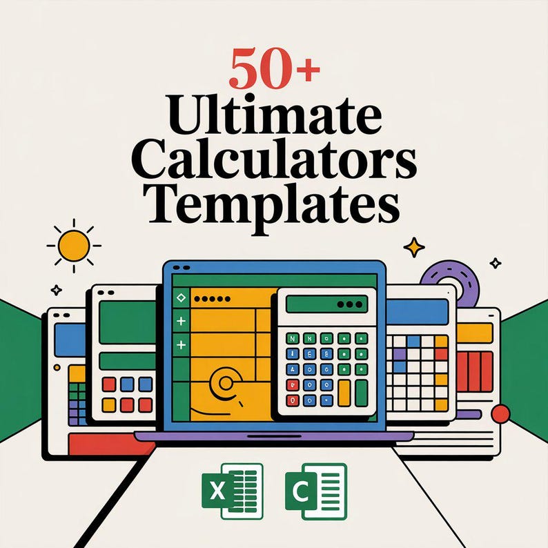 50+ Ultimate Calculators Template Bundle | Financial, Business, Loan ...