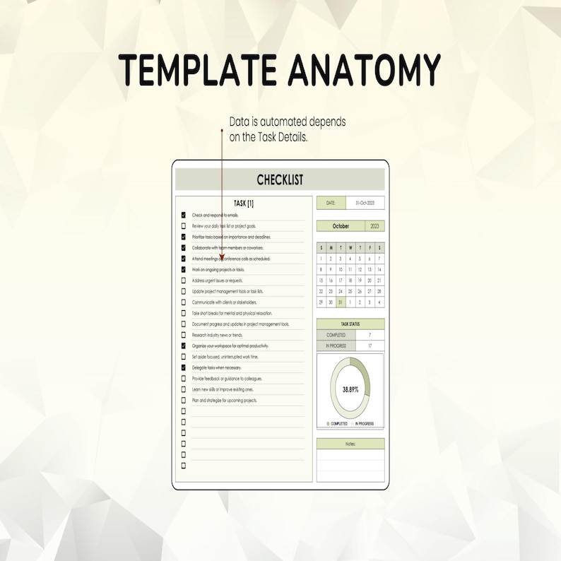 Checklist Template | to Do List, Task Tracker, Productivity Planner ...