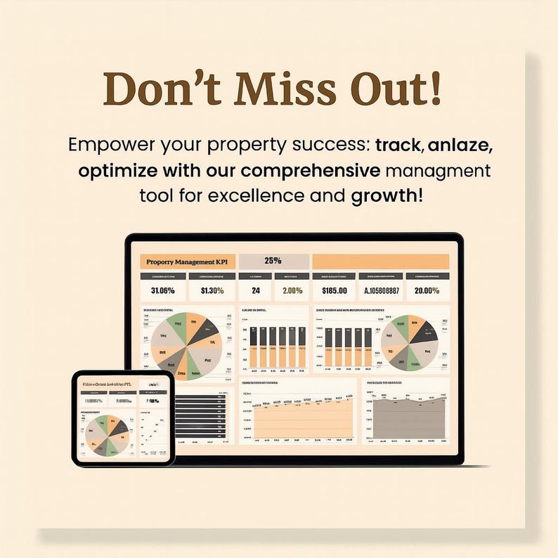 Property Management KPI Dashboard Excel & Google Sheets | Rental ...