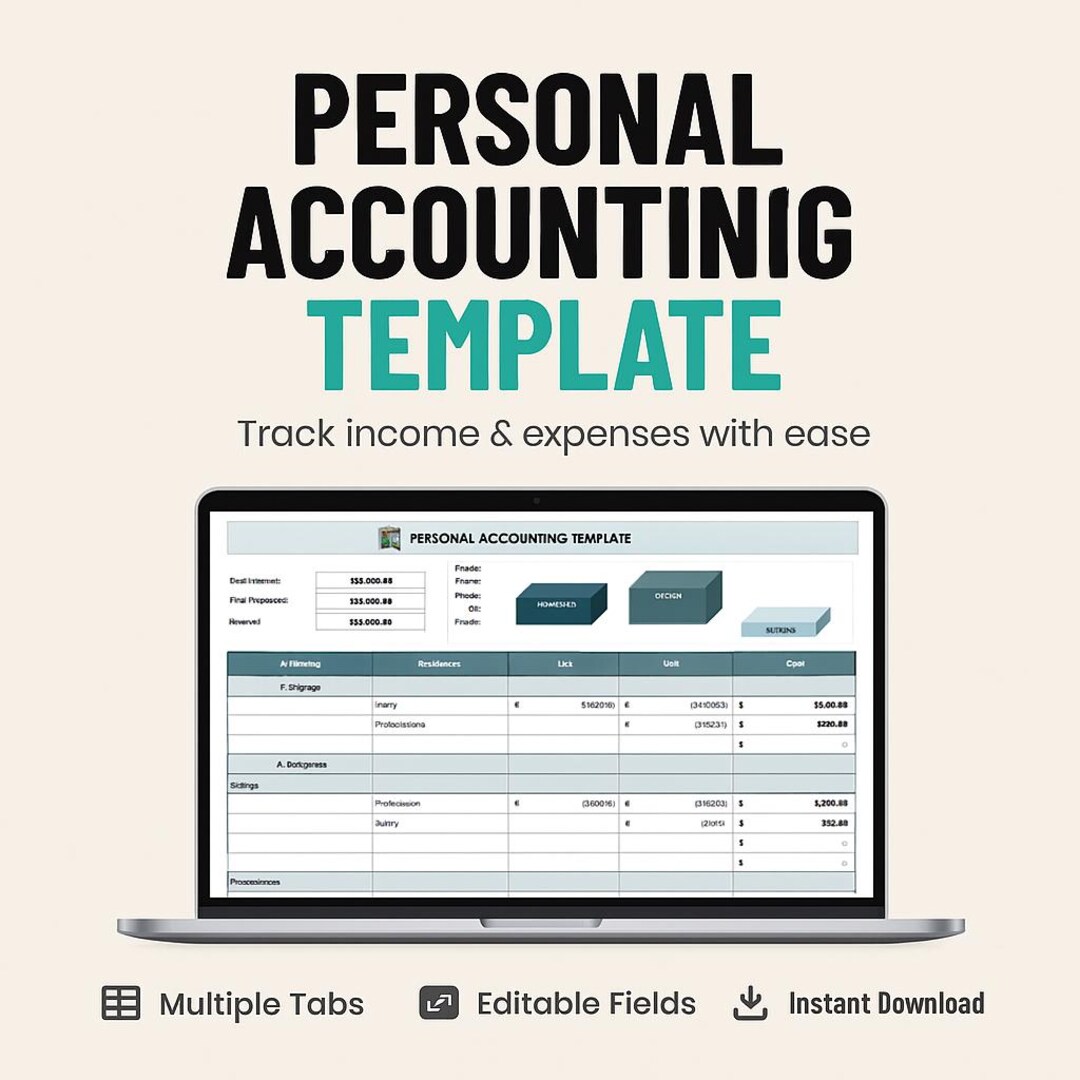 Personal Accounting Template Excel Google Sheets – Income & Expense ...
