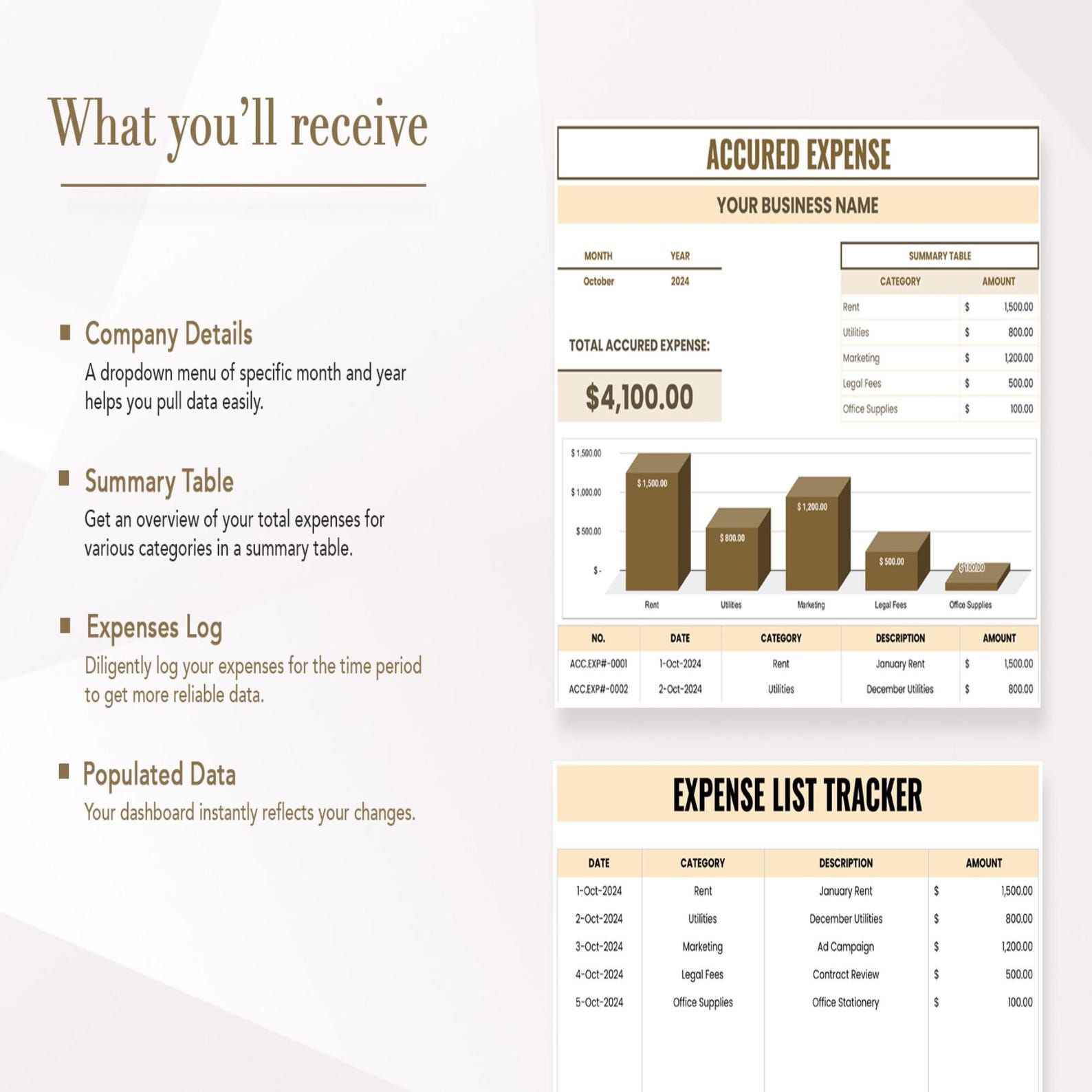 Accrued Expense Tracker Excel Google Sheets Template – Business Accrual ...