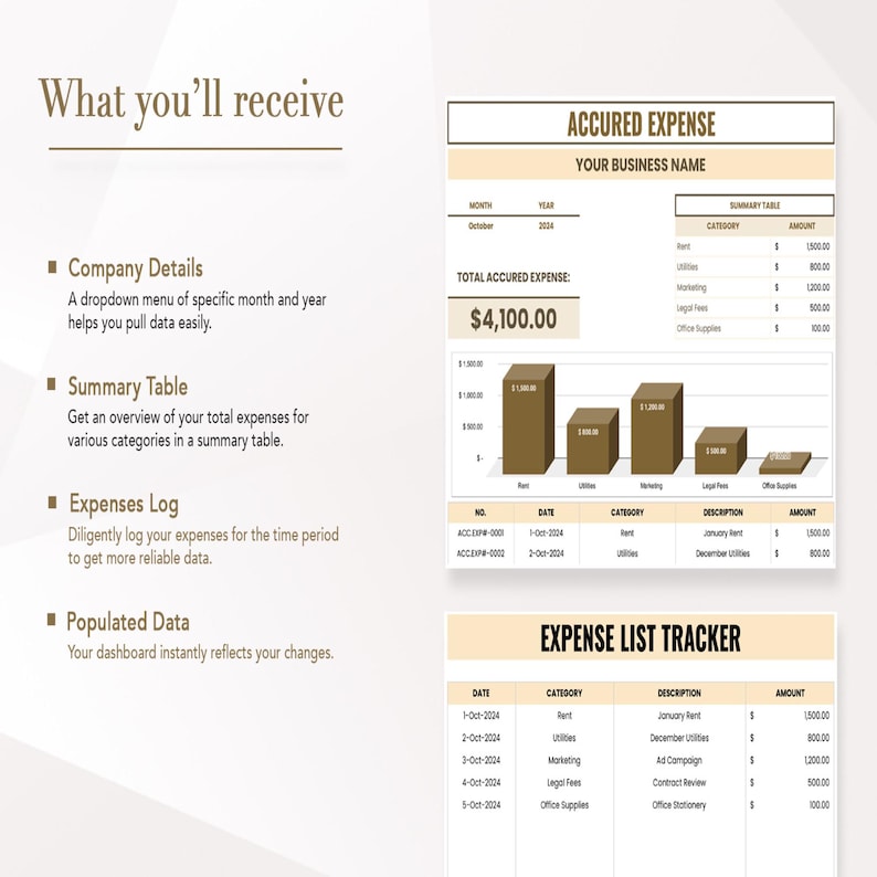 Accrued Expense Tracker Excel Google Sheets Template – Business Accrual ...