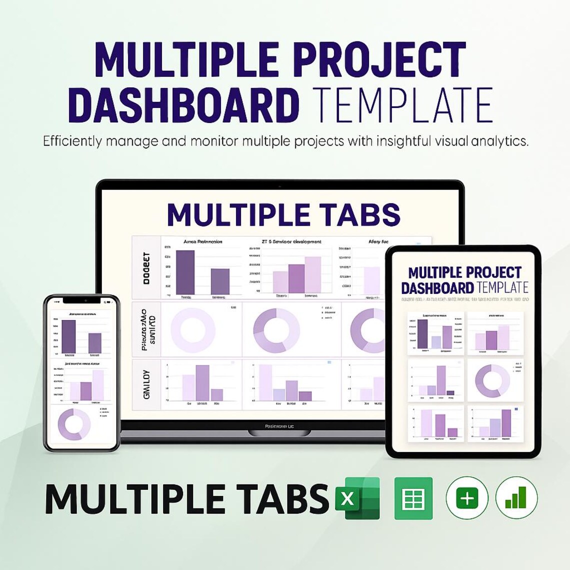 Multiple Project Management Dashboard Excel Template | Gantt Charts ...