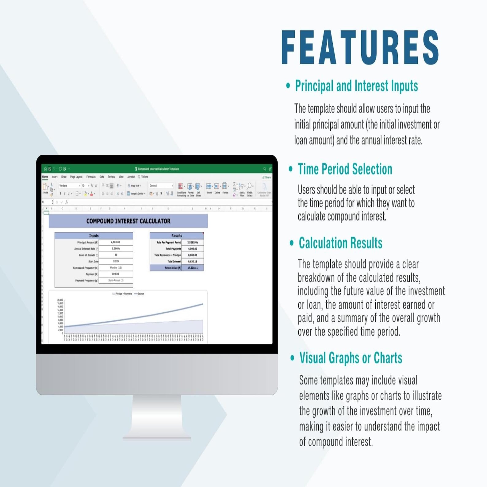 Compound Interest Calculator Template – Excel Google Sheets Compound ...