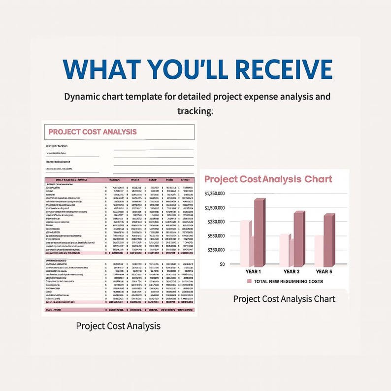 Project Cost Analysis Chart Template Excel & Google Sheets | Budget ...