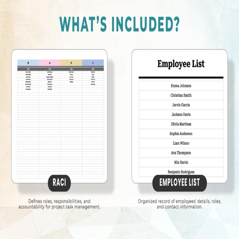 RACI Chart Timeline Template Excel Google Sheets Interactive Project ...