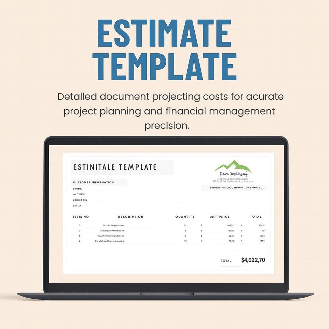 Estimate Template | Professional Cost Estimate PDF | Job Quote ...