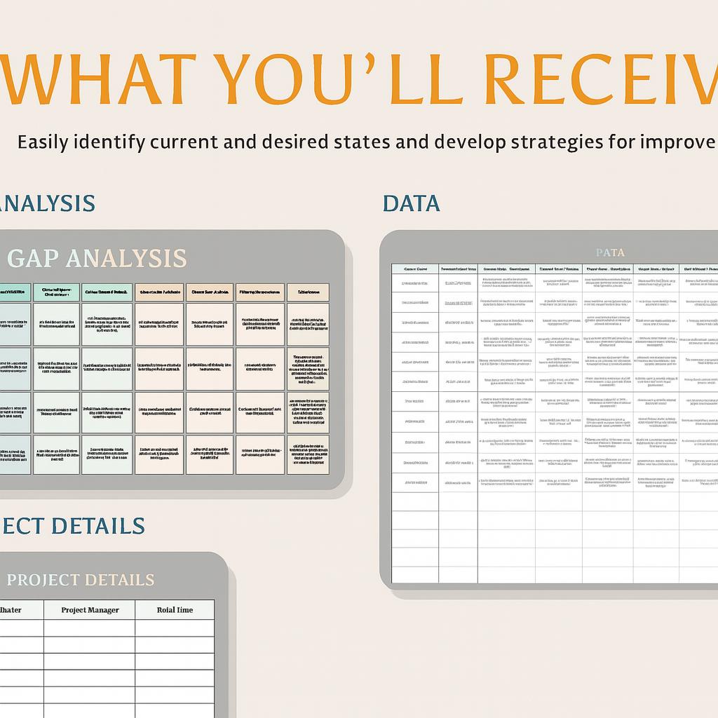 Gap Analysis Excel Template With Google Sheets | Business Performance ...