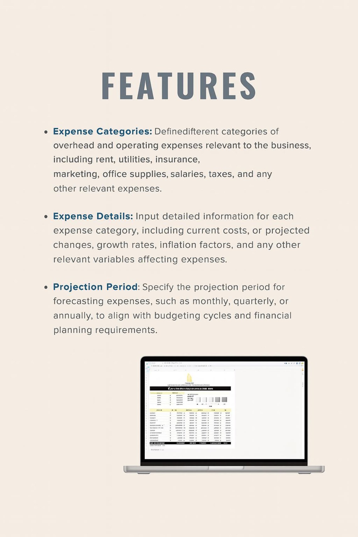 Overhead and Operating Expense Projection Template | Business Budget ...