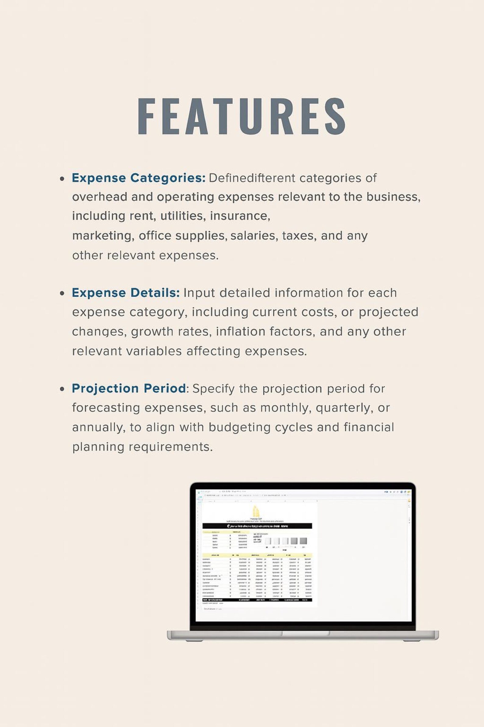 Overhead and Operating Expense Projection Template | Business Budget ...