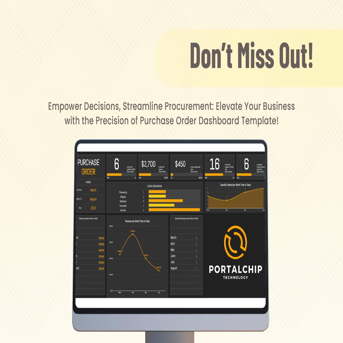 Purchase Order Dashboard Template Excel Google Sheets – PO Tracker ...