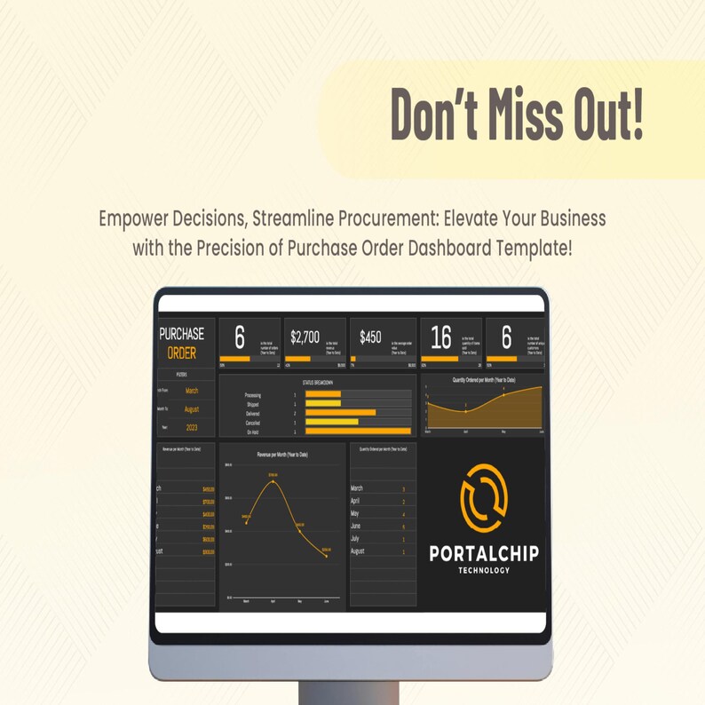 Purchase Order Dashboard Template Excel Google Sheets – PO Tracker, Supplier Metrics, Spend ...