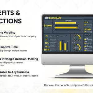 CEO Dashboard Tracker Template | Executive KPI Dashboard Excel & Google ...