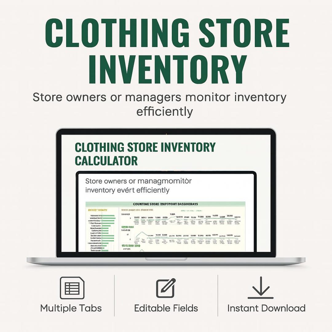 Clothing Store Inventory Template | Excel & Google Sheets Apparel Stock ...