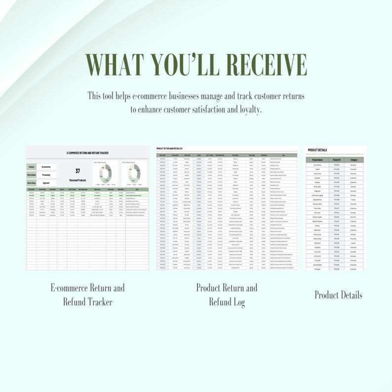 Ecommerce Return & Refund Tracker Excel and Google Sheets | Return ...