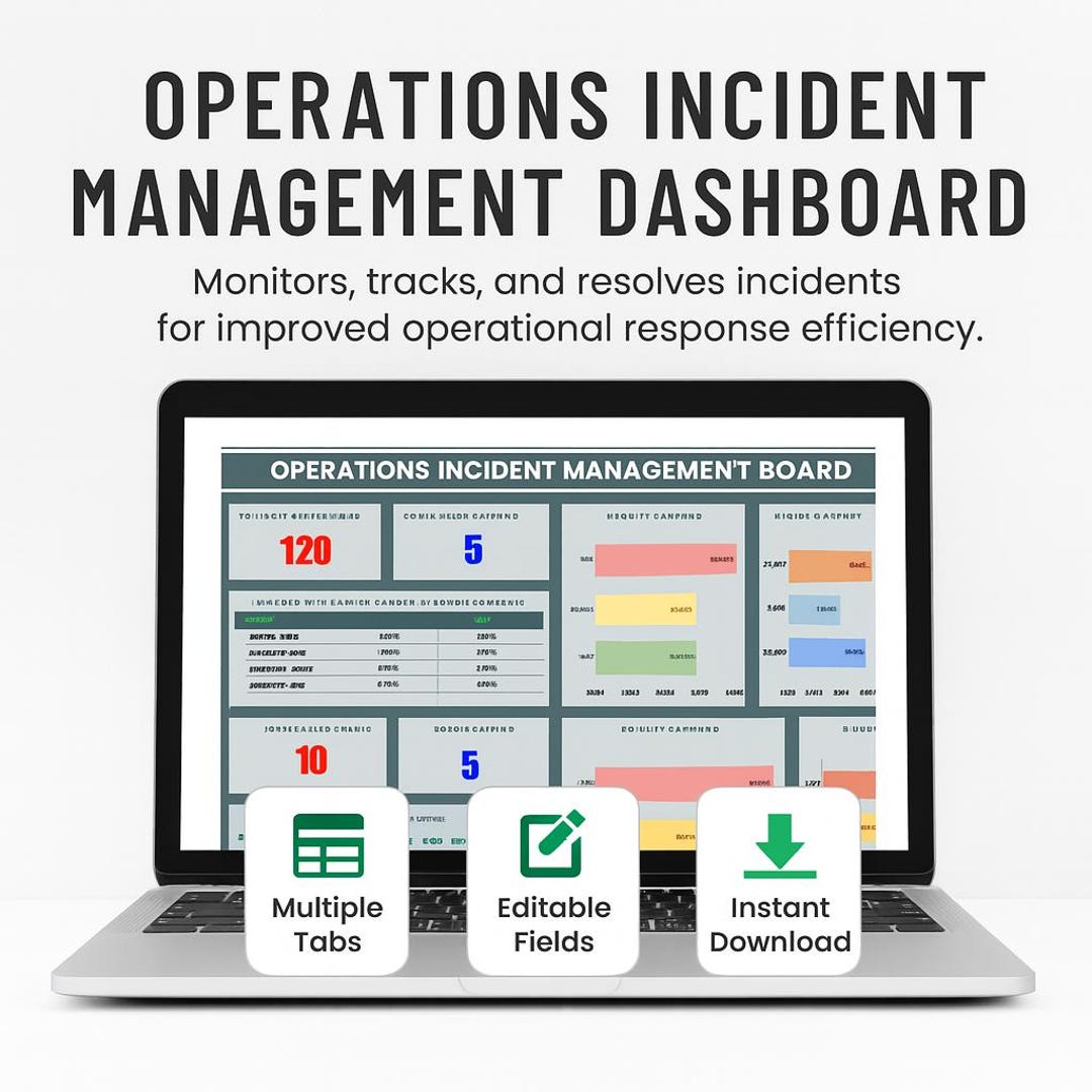 Operations Incident Management Dashboard Template • Excel & Google ...