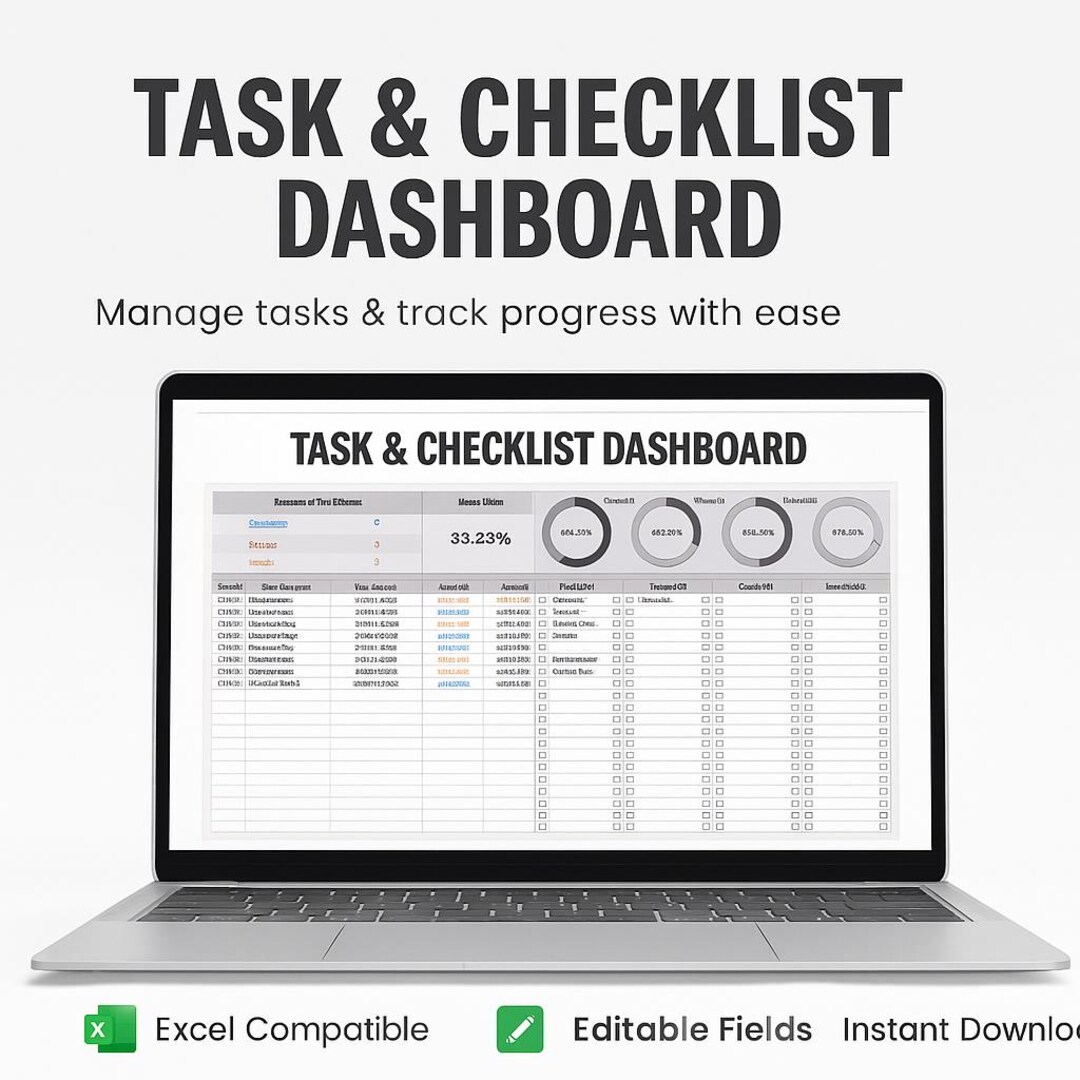 Task and Checklist Template Excel & Google Sheets | To-do List Planner ...