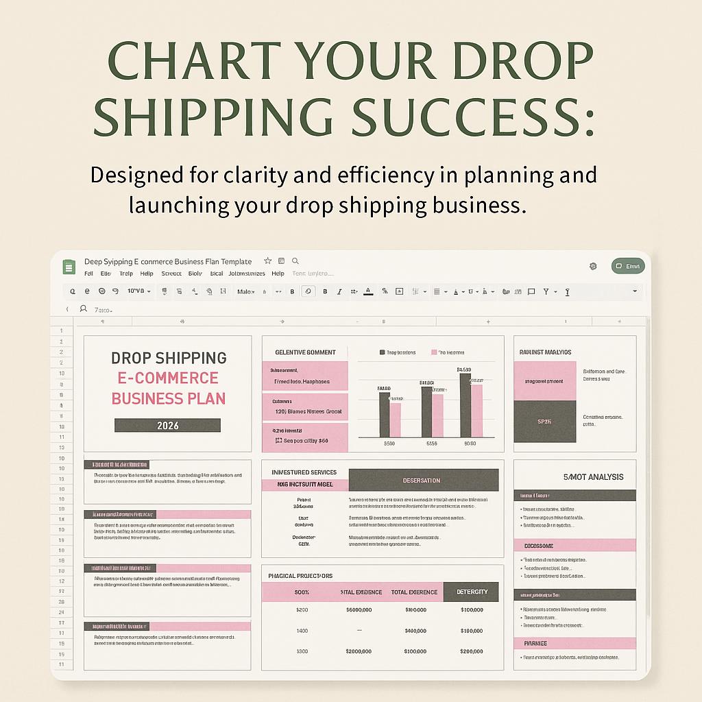Ecommerce Dropshipping Business Plan Template for Shopify Woocommerce ...