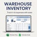 Warehouse Management Template | Inventory Tracker Excel & Google Sheets ...
