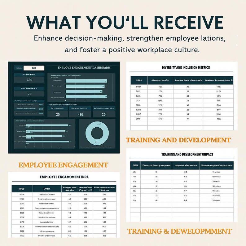 Employee Engagement Dashboard Template Excel & Google Sheets | HR KPI ...