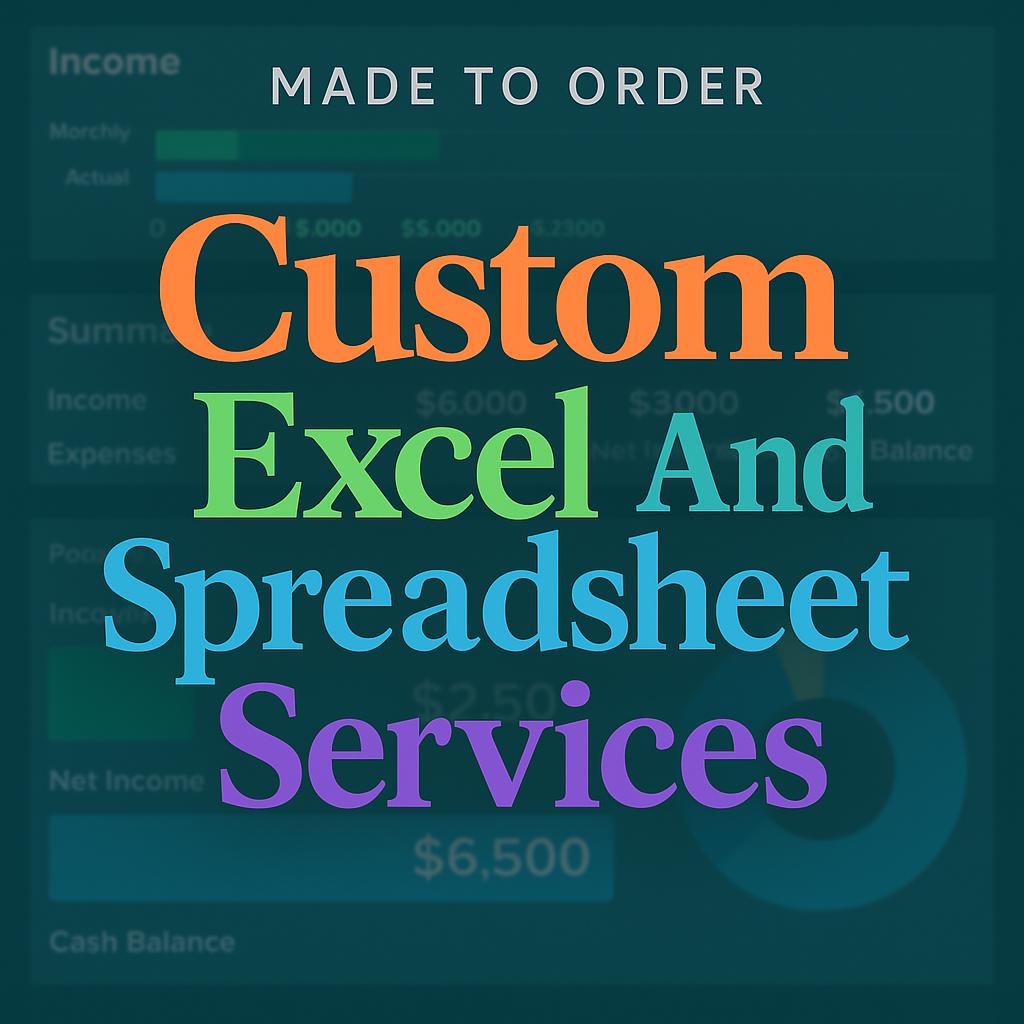 Custom Spreadsheet Google Sheets & Excel | Made to Order Template ...