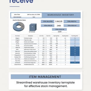 Warehouse Management Template | Inventory Tracker Excel & Google Sheets ...