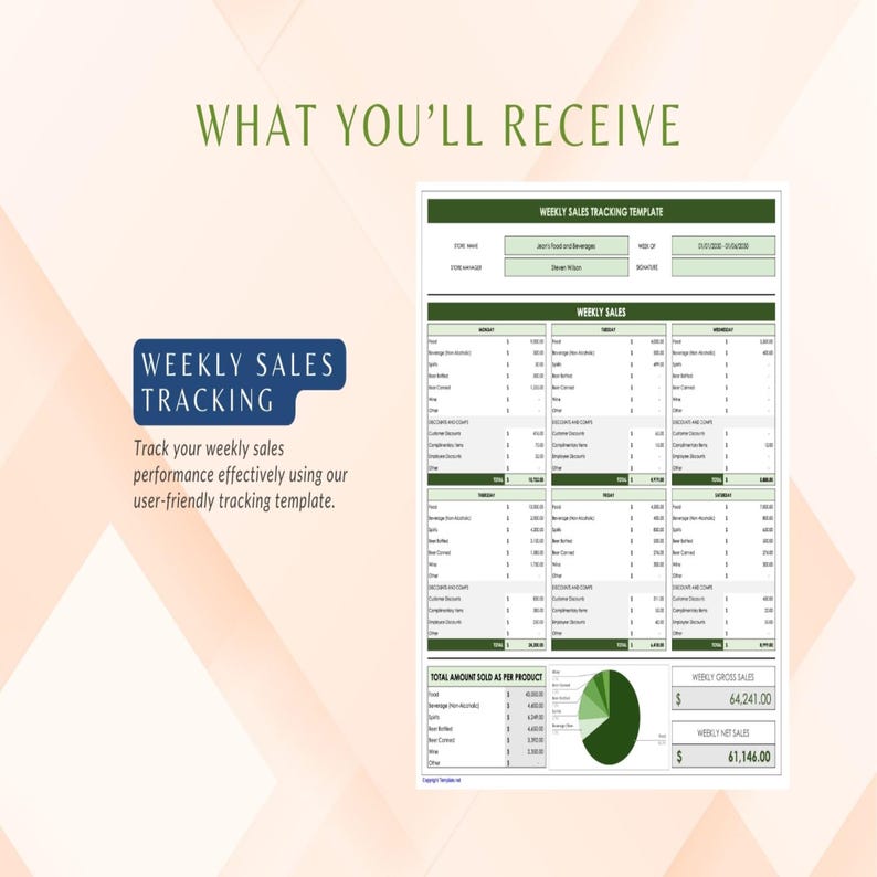 Weekly Sales Tracking Template – Excel & Google Sheets Weekly Revenue ...