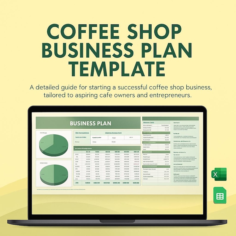 Coffee Shop Business Plan Template Excel & Google Sheets | Café Startup ...
