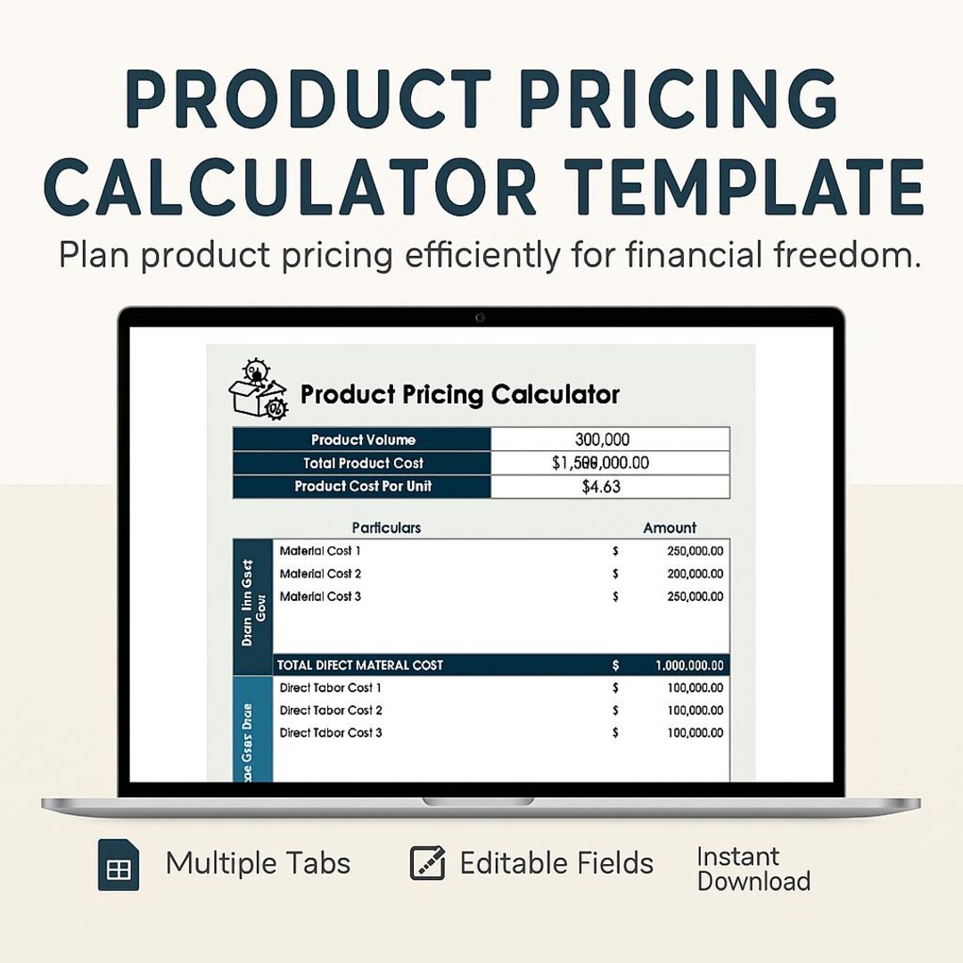 Product Pricing Calculator Template – Excel & Google Sheets Product ...