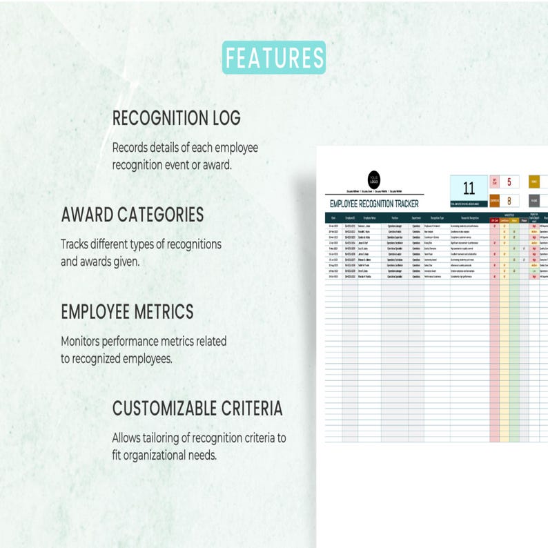 Operations Employee Recognition Tracker Template • Excel and Google ...