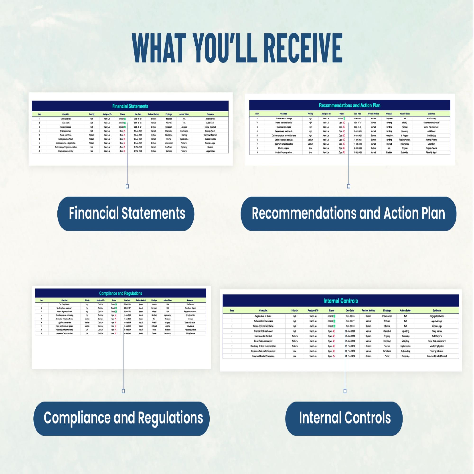 Account Audit Checklist Template | Business Audit Spreadsheet ...