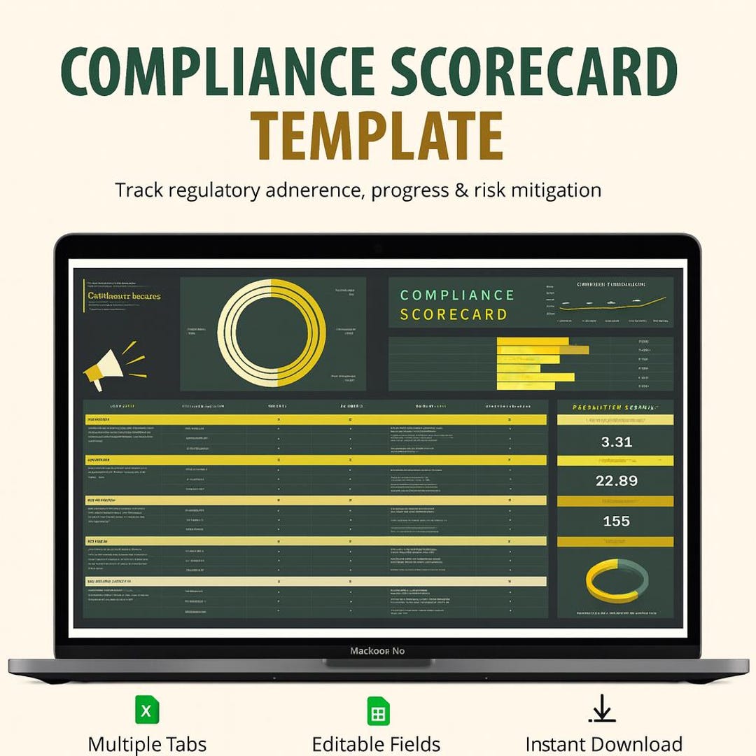 Compliance Scorecard Template • Excel & Google Sheets • Regulation ...