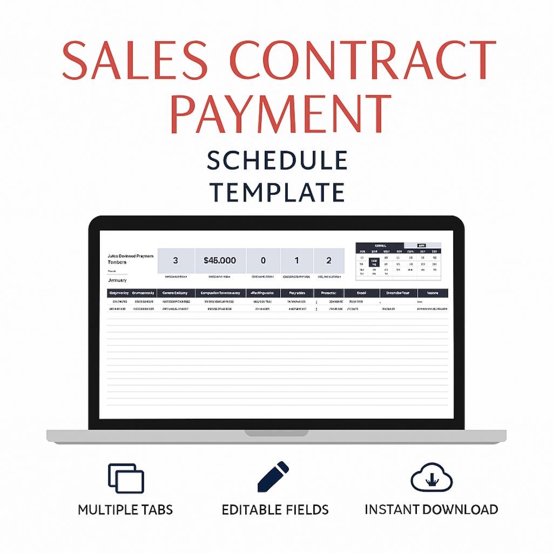 Sales Contract Payment Schedule Excel Template – Contract Payment ...