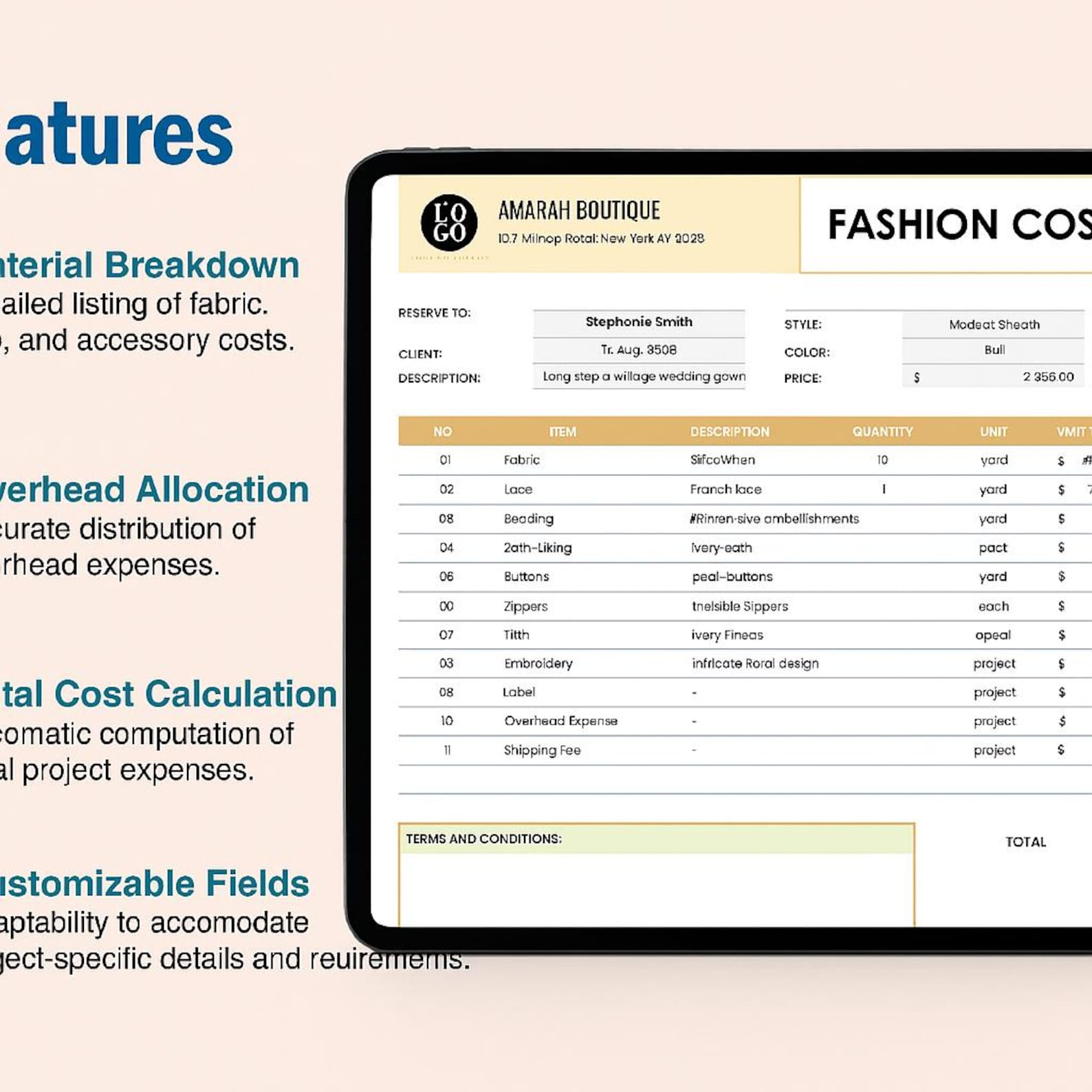 Fashion Cost Sheet Template Excel & Google Sheets | Garment Pricing ...