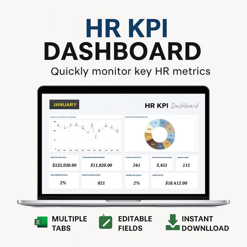 HR KPI Dashboard Template Excel Google Sheets – Core HR Metrics ...