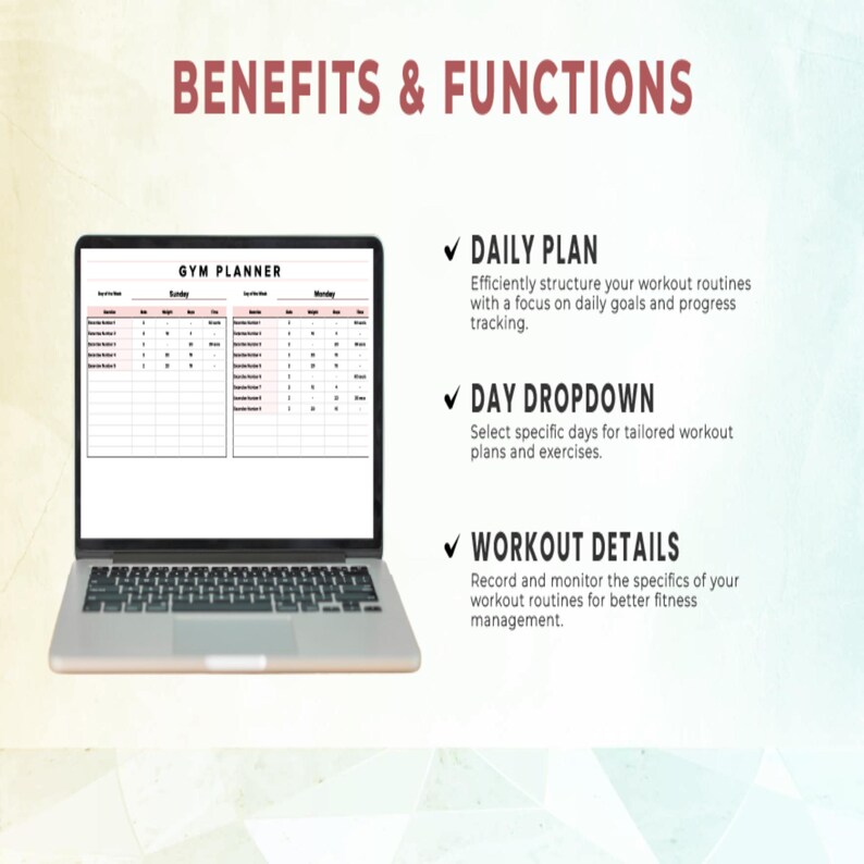 Gym Planner Template • Excel & Google Sheets • Workout Tracker ...