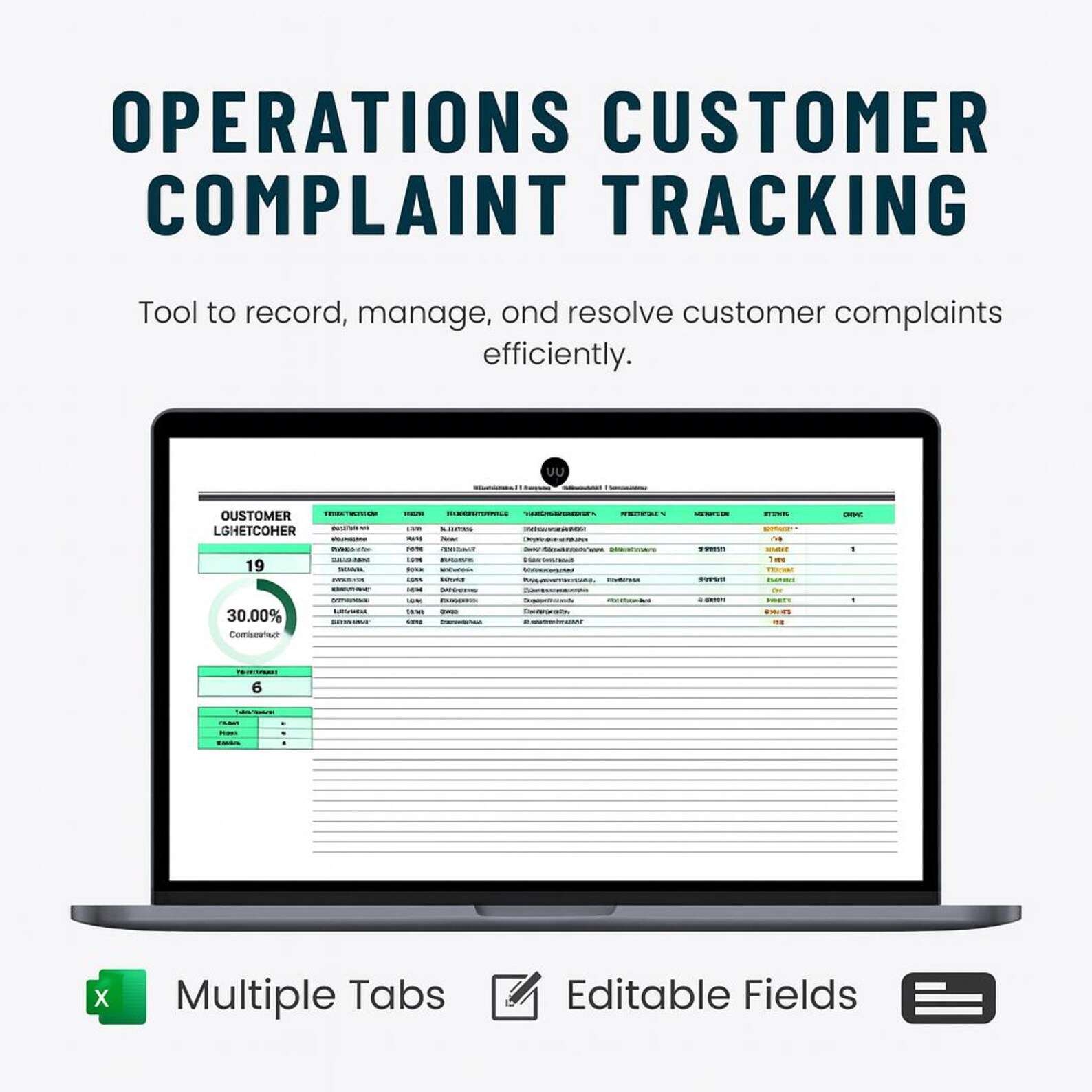 Operations Customer Complaint Tracking Template • Excel & Google Sheets ...