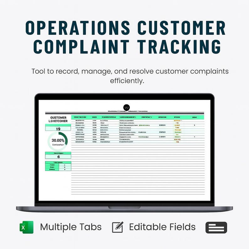 Operations Customer Complaint Tracking Template • Excel & Google Sheets ...