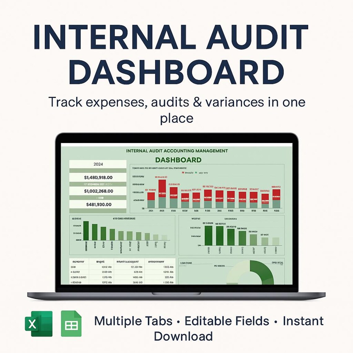Internal Audit Accounting Management Dashboard Template – Excel ...